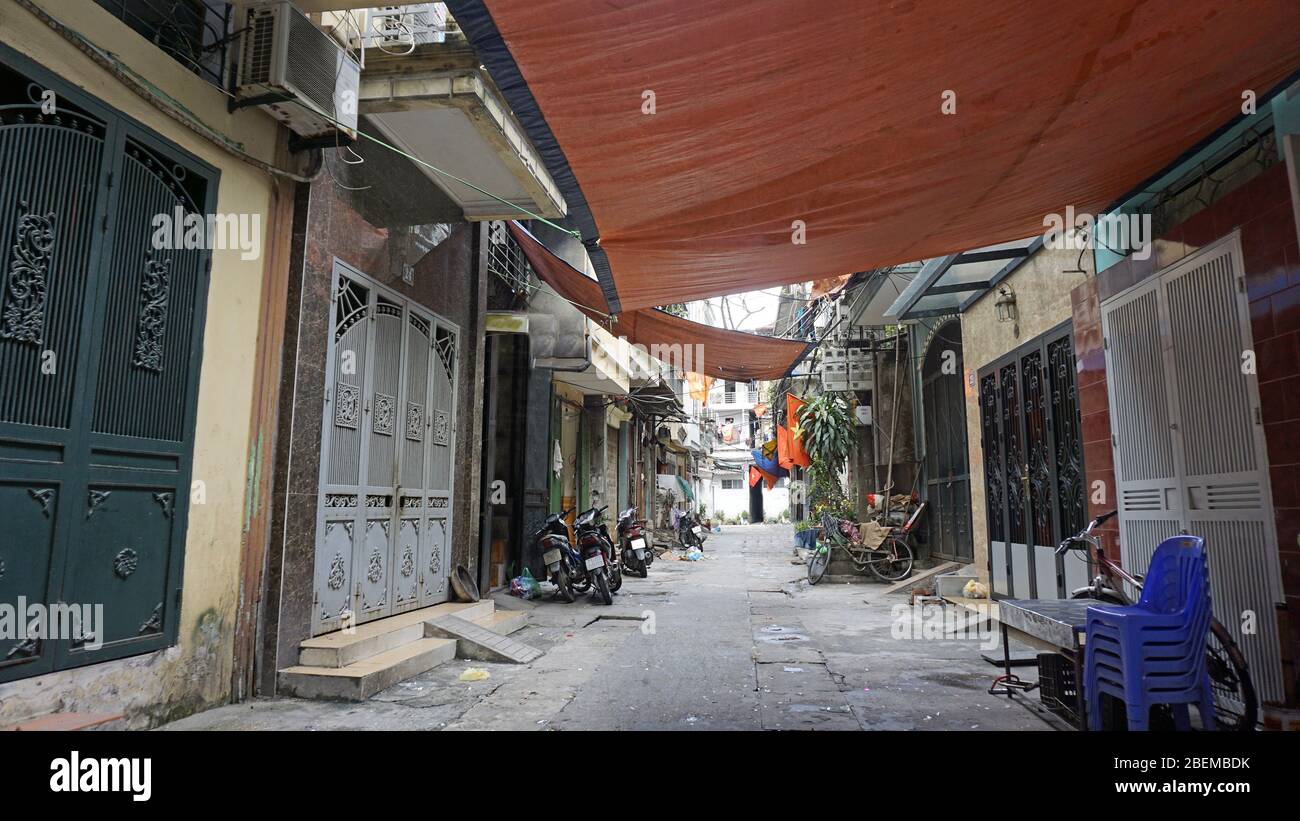 small residential alleys in hanoi the capitol of vietnam Stock Photo ...