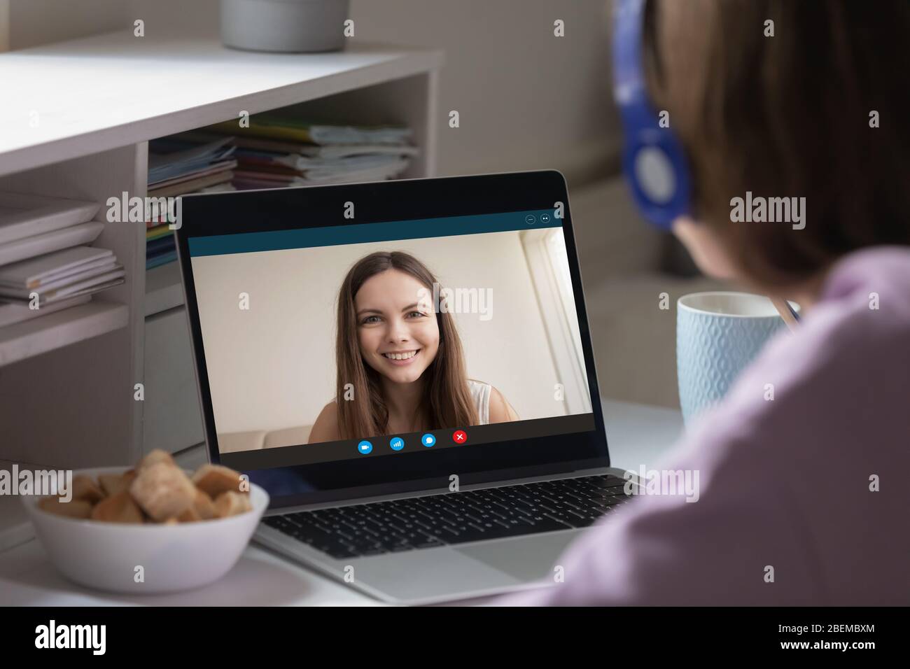 Video chatting teacher student hi-res stock photography and images - Alamy