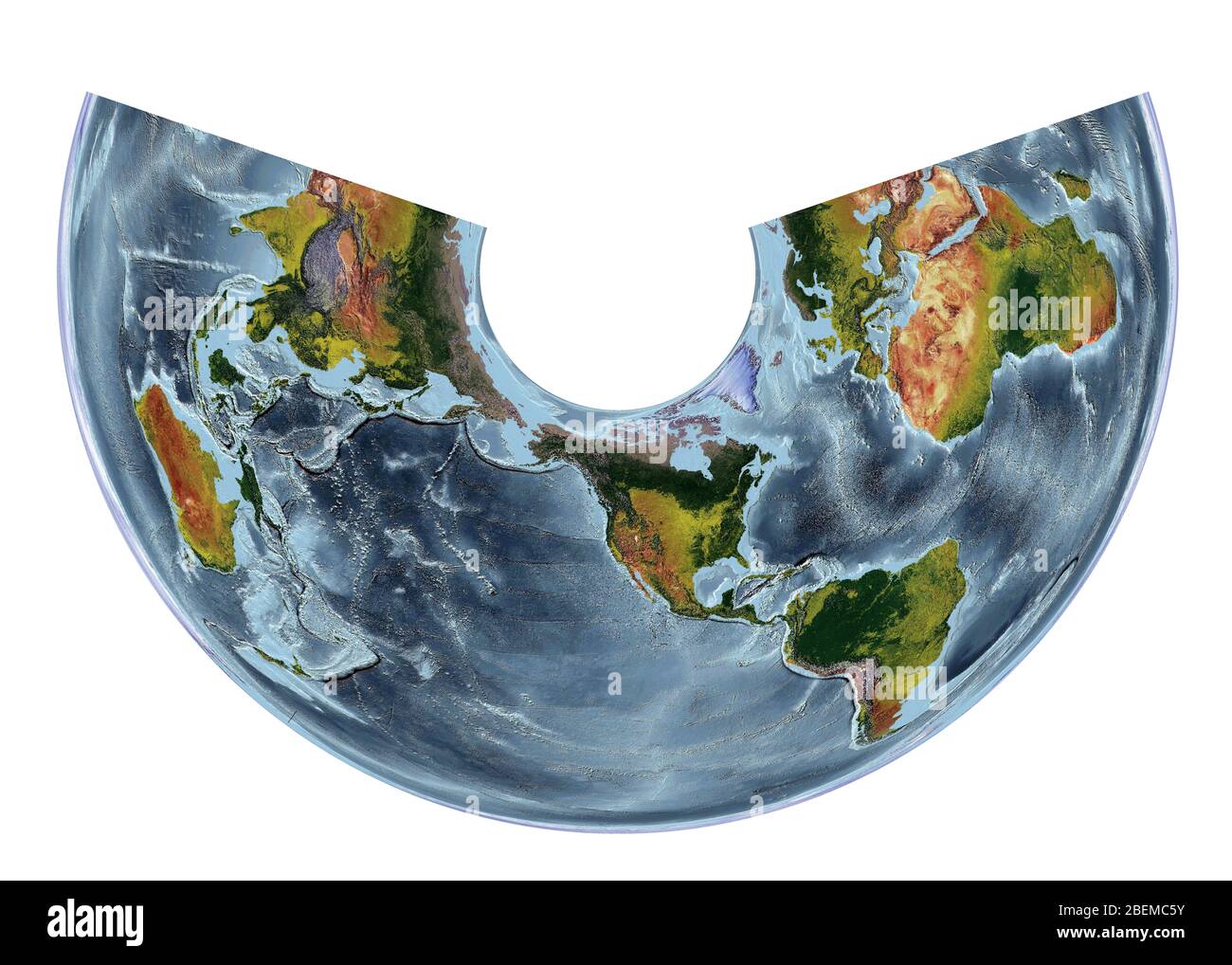 World Map showing land cover and shaded relief with a natural style and ...