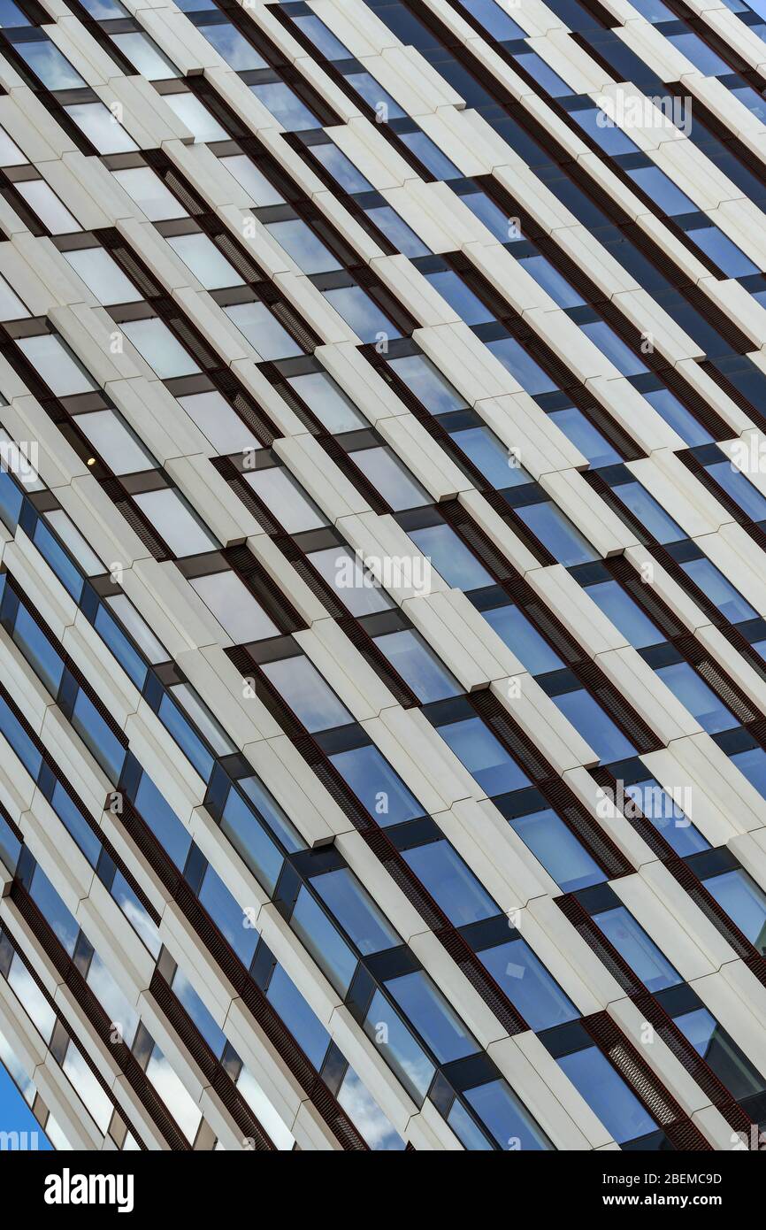 Pattern formed by windows and cladding on the outside of the multi ...