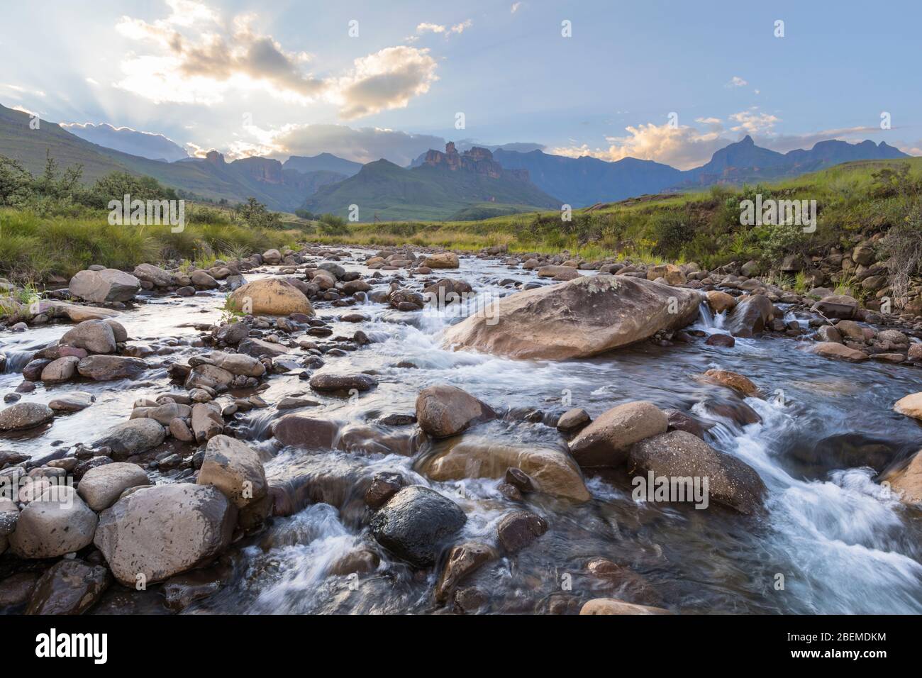Low water level in river Stock Photo - Alamy