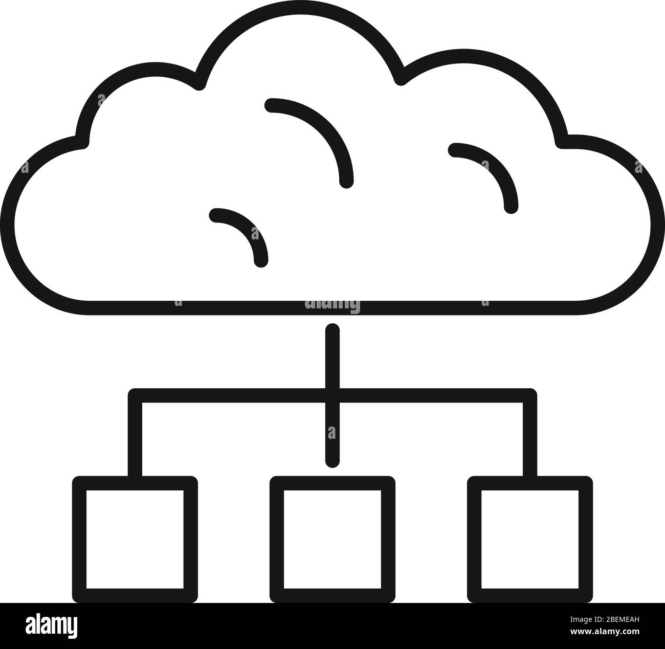 Cloud Data Hosting Icon Outline Cloud Data Hosting Vector Icon For Web Design Isolated On White