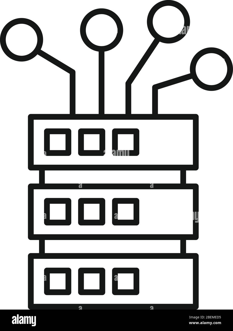 Server equipment icon. Outline server equipment vector icon for web ...