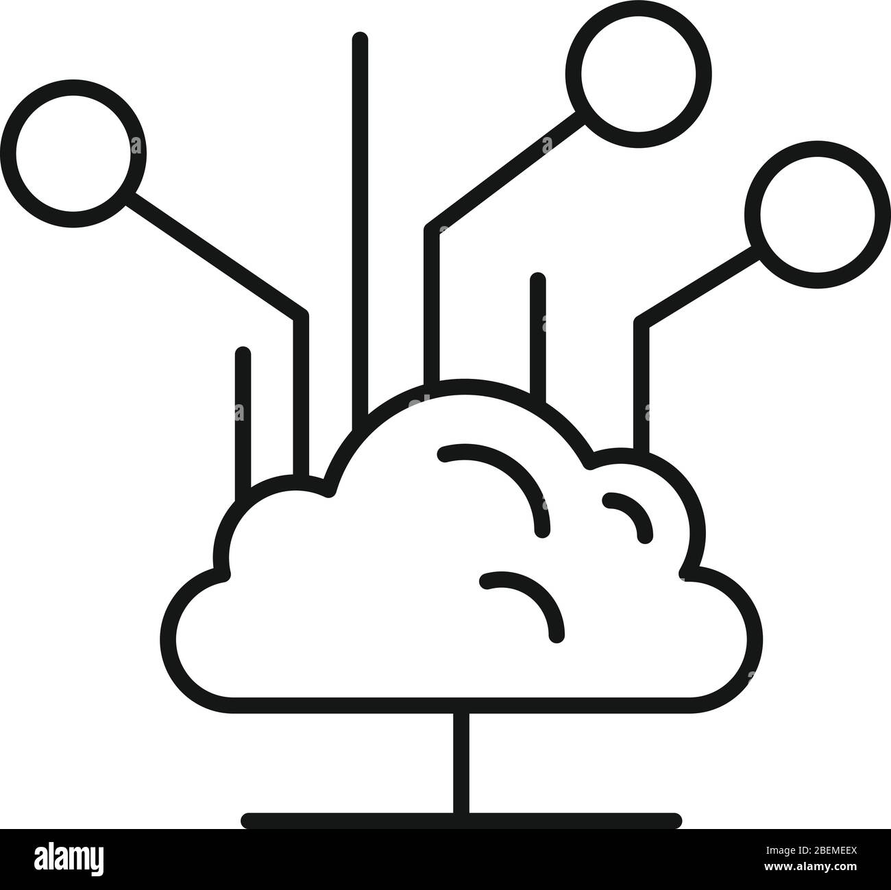 Backup data cloud icon. Outline backup data cloud vector icon for web design isolated on white ...