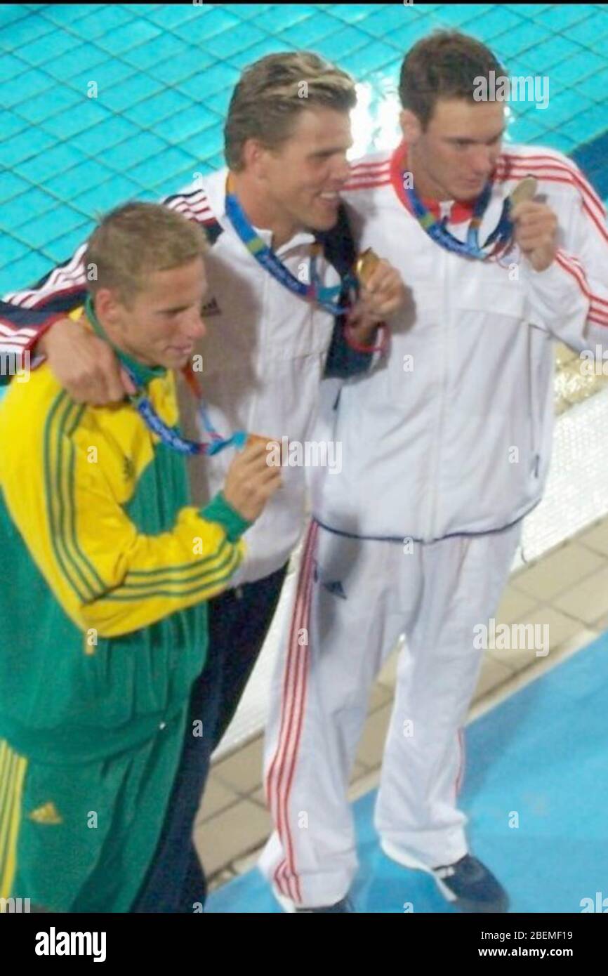 Grece,Athenes ,jeux olympiques d'été Podium 100 m NL Men , Roland ...