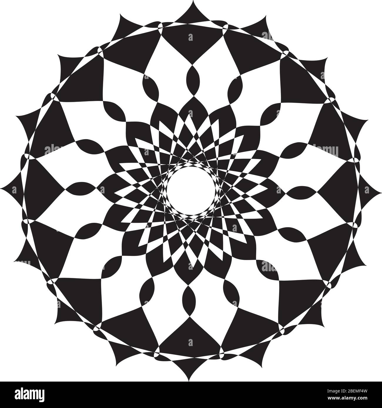 Circular geometric element(s), rotating radiating shapes on white Stock ...