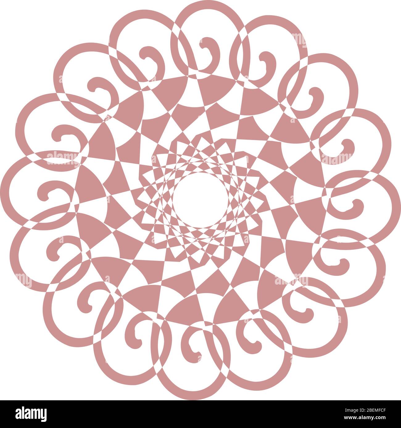 Circular geometric element(s), rotating radiating shapes on white Stock ...