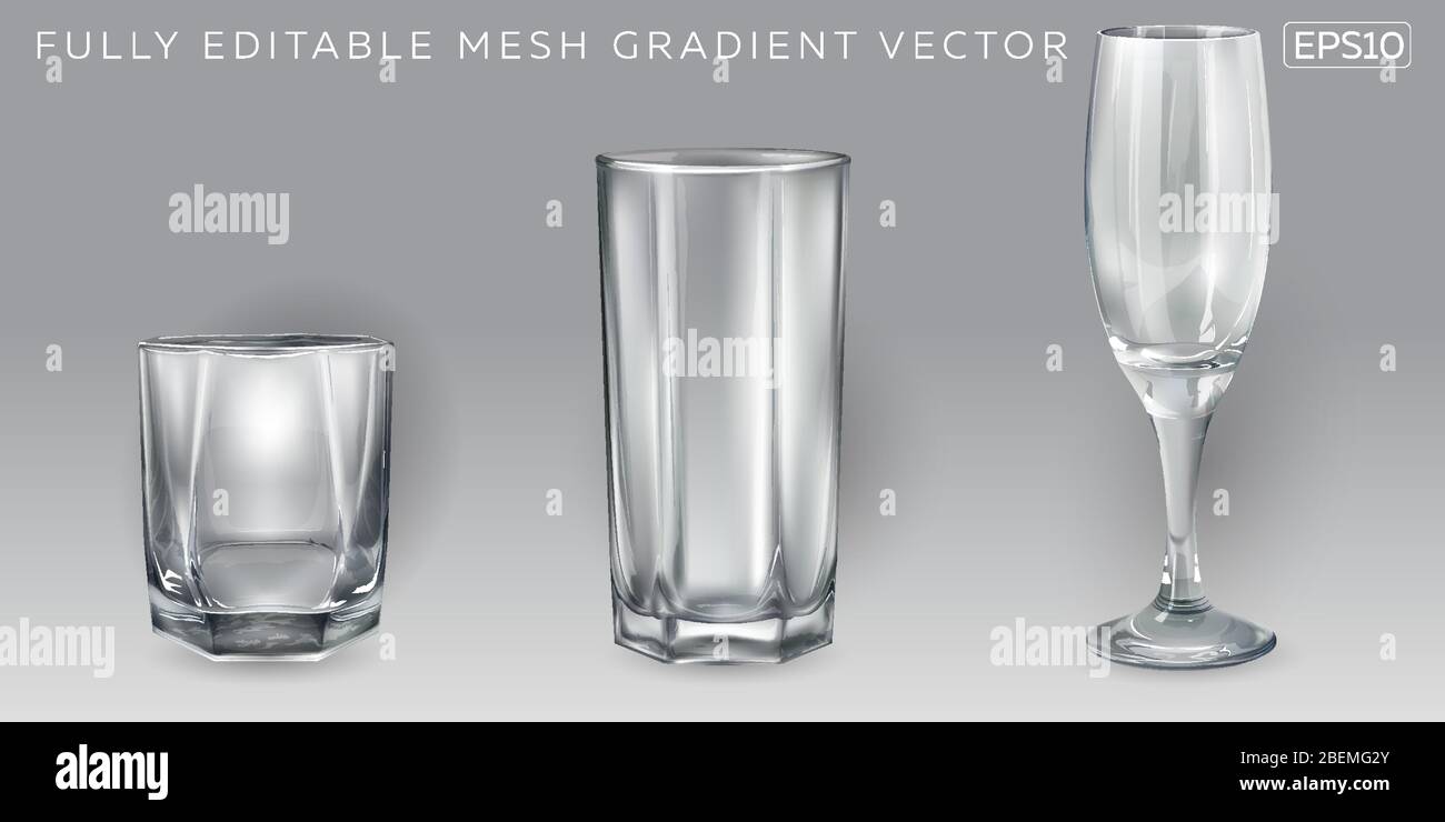 Different glasses alcoholic drinks Stock Vector Images - Alamy