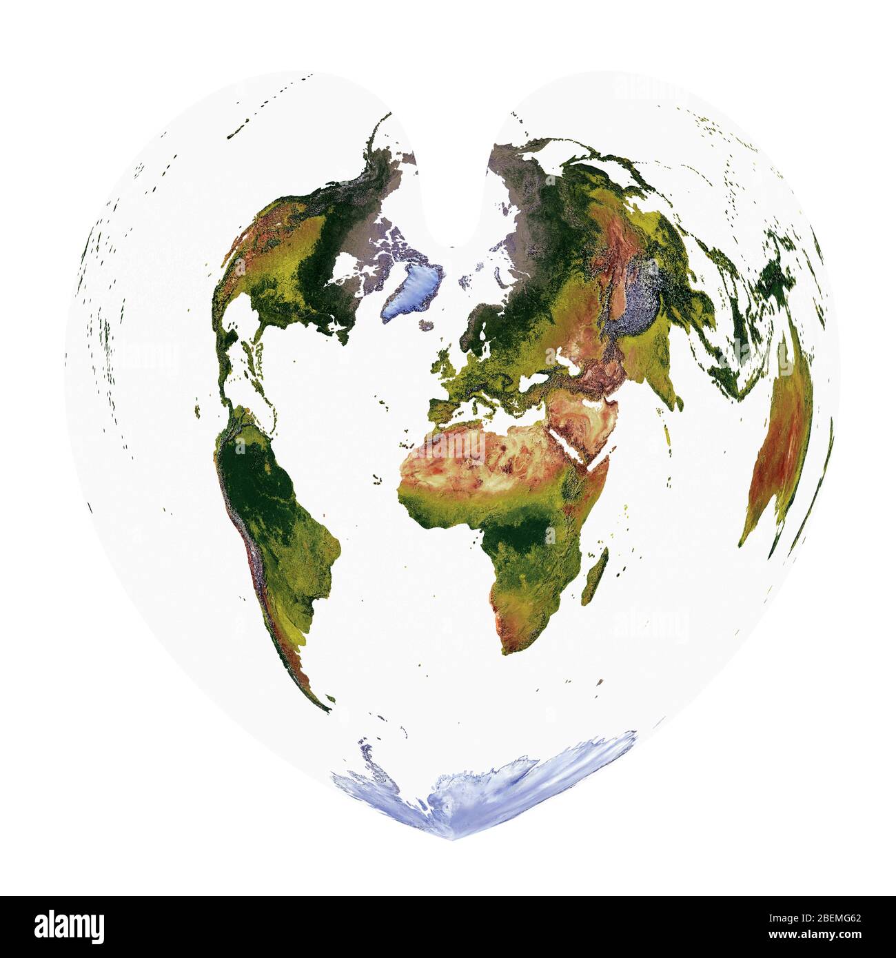 World Map showing land cover and shaded relief with a natural style and ...