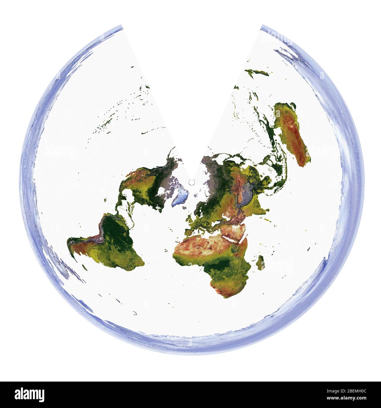 World Map showing land cover and shaded relief with a natural style and ...