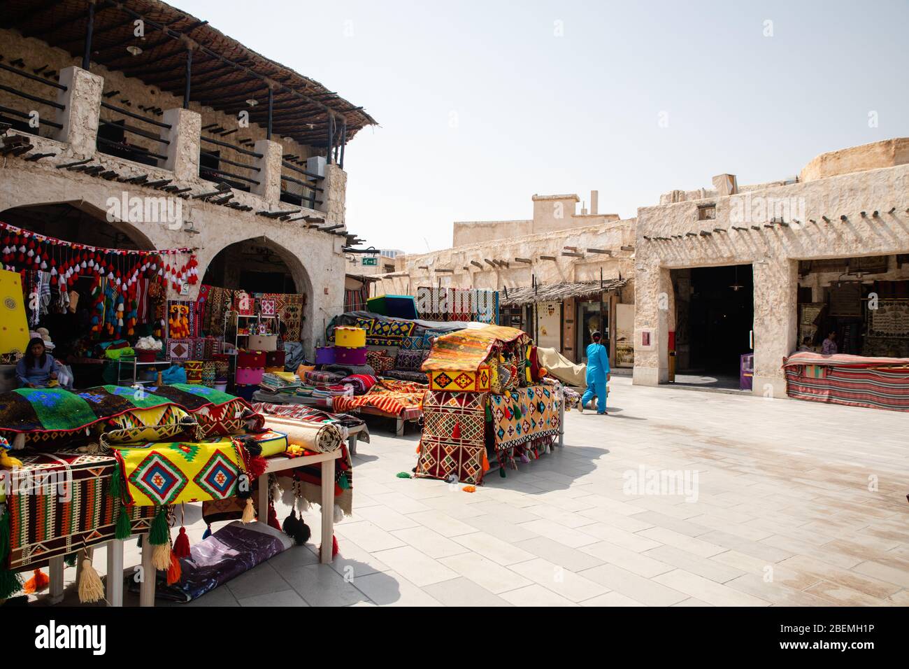 Doha, Qatar - March 2, 2020: View on traditional arabian market Souq ...