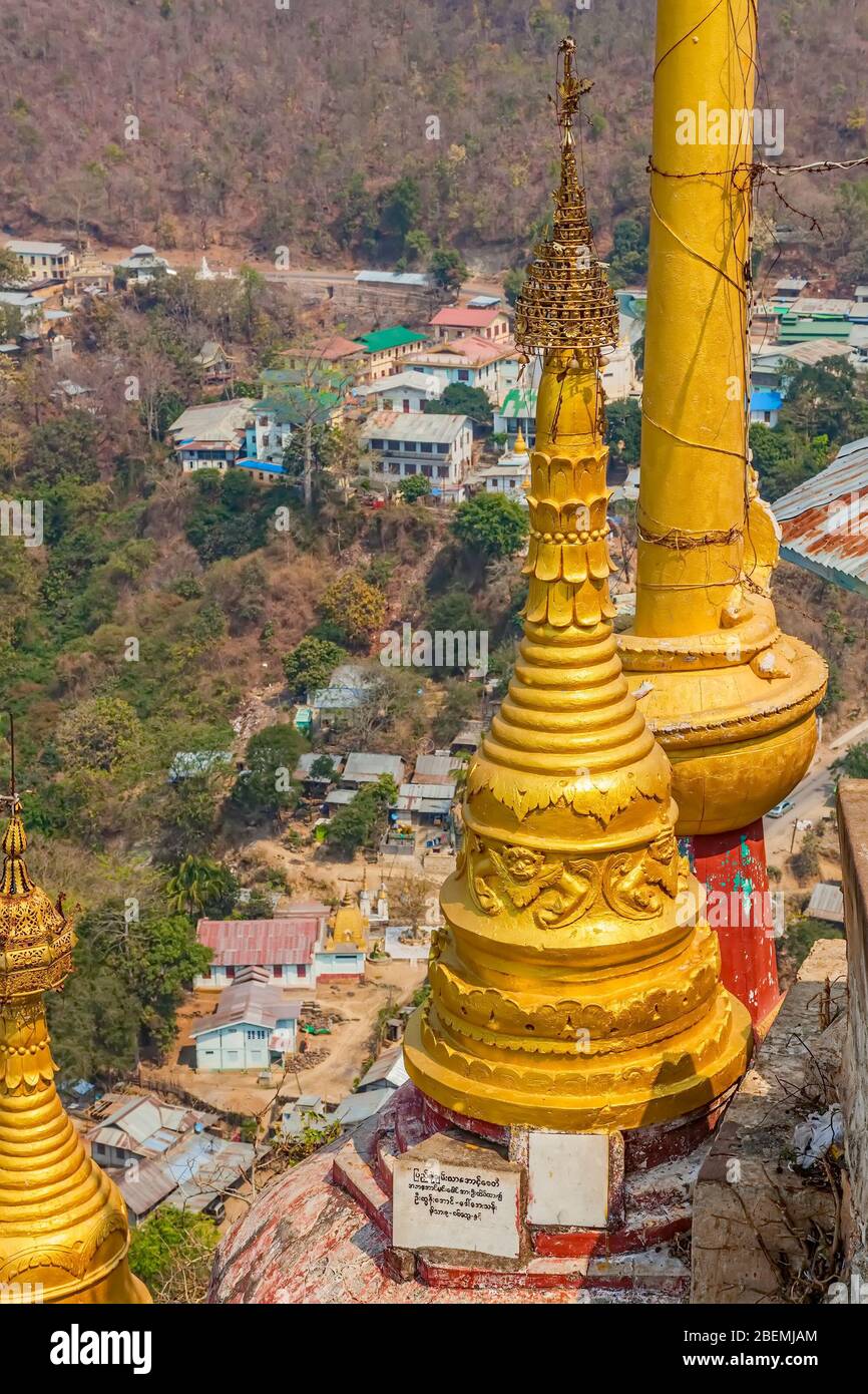 Mount Popa votive stupas Stock Photo - Alamy