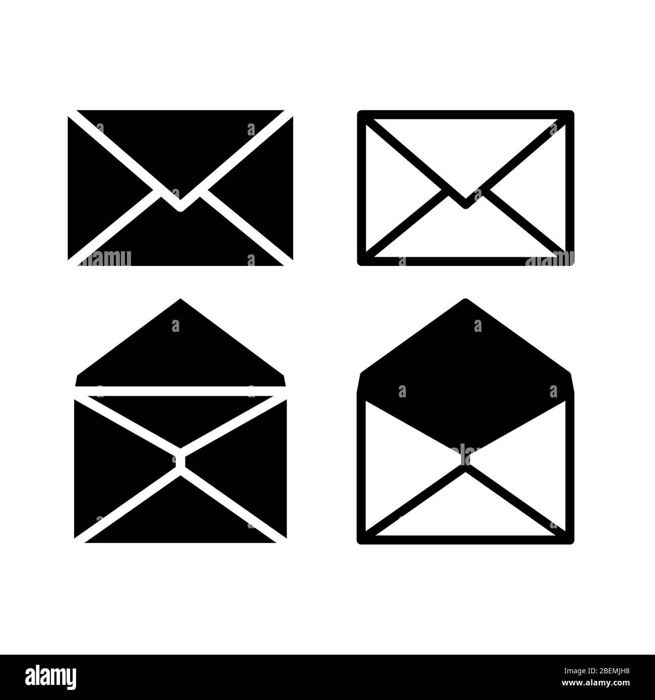 Email icon, envelope set message design. Vector Stock Vector Image ...