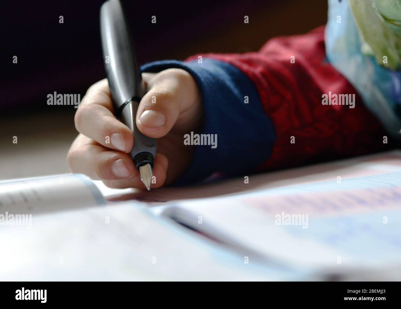 Boy Writing With Pen And Ink High Resolution Stock Photography and ...