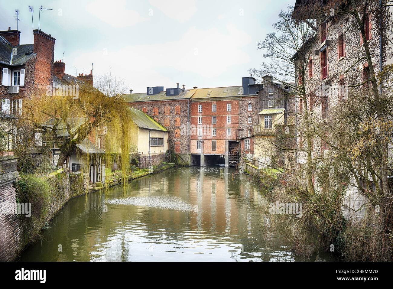 Watermill in Rennes, France, with typical french architecture Stock ...