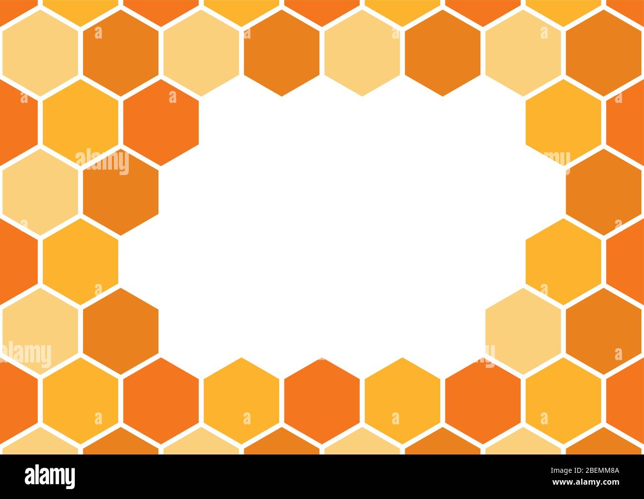 Bee honeycomb background frame, art honey border Stock Vector Image ...