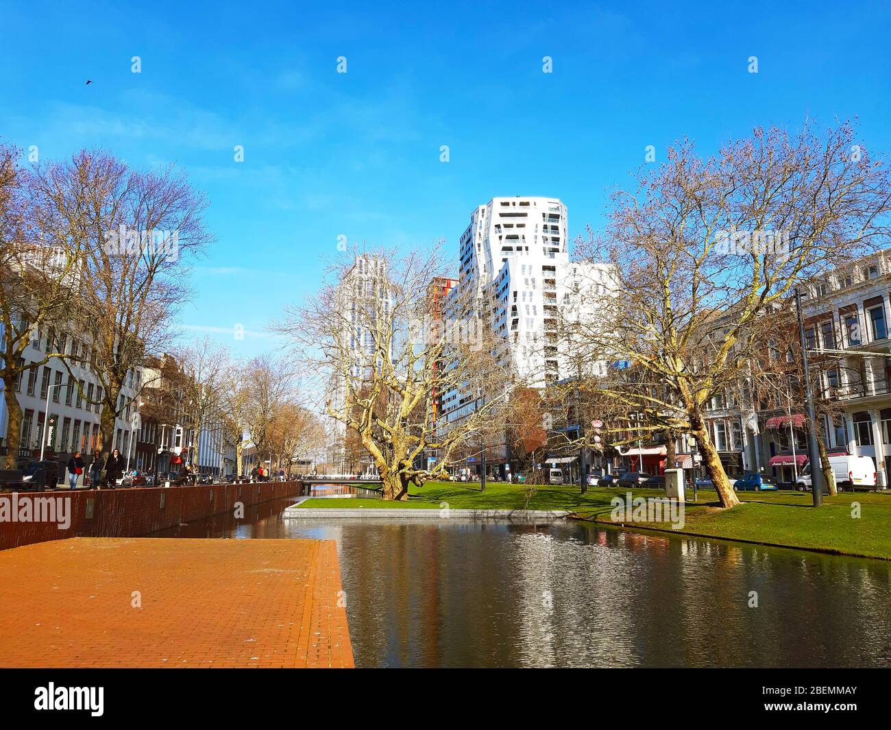 modern building architecture of rotterdam and skyscrapers from outside ...