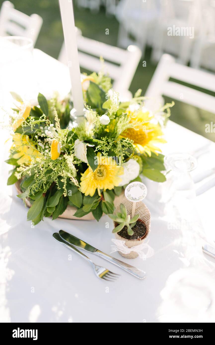 Wedding dining table. Rustic wedding Stock Photo - Alamy
