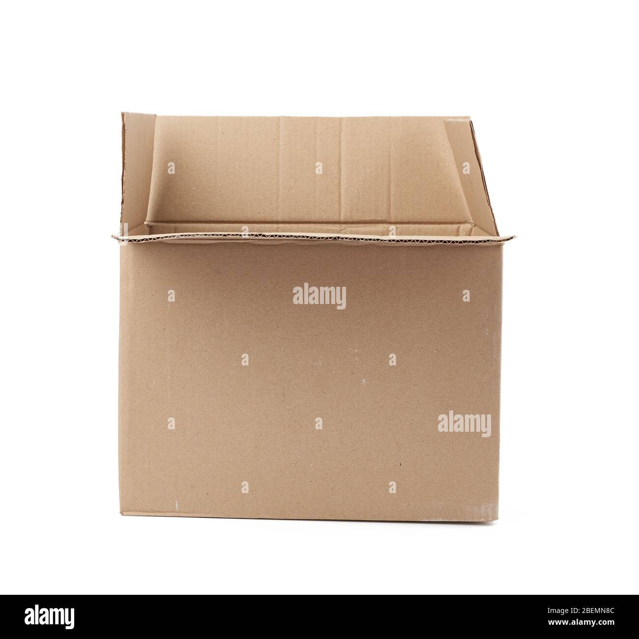 open empty brown square cardboard box for transporting goods isolated ...