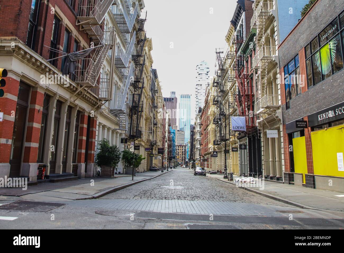 New York, USA. 14th Apr, 2020. Empty streets and shops closed in New ...