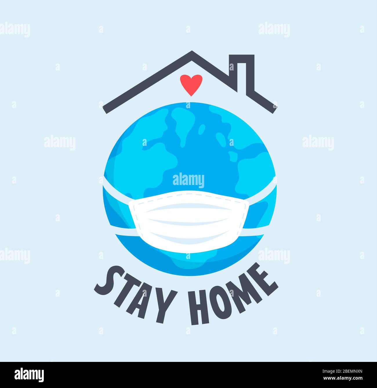Earth in mask in isolation under the roof Stock Vector Image & Art - Alamy