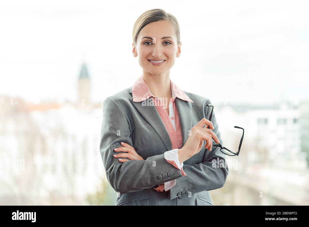 Woman in sharp business suit hi-res stock photography and images - Alamy