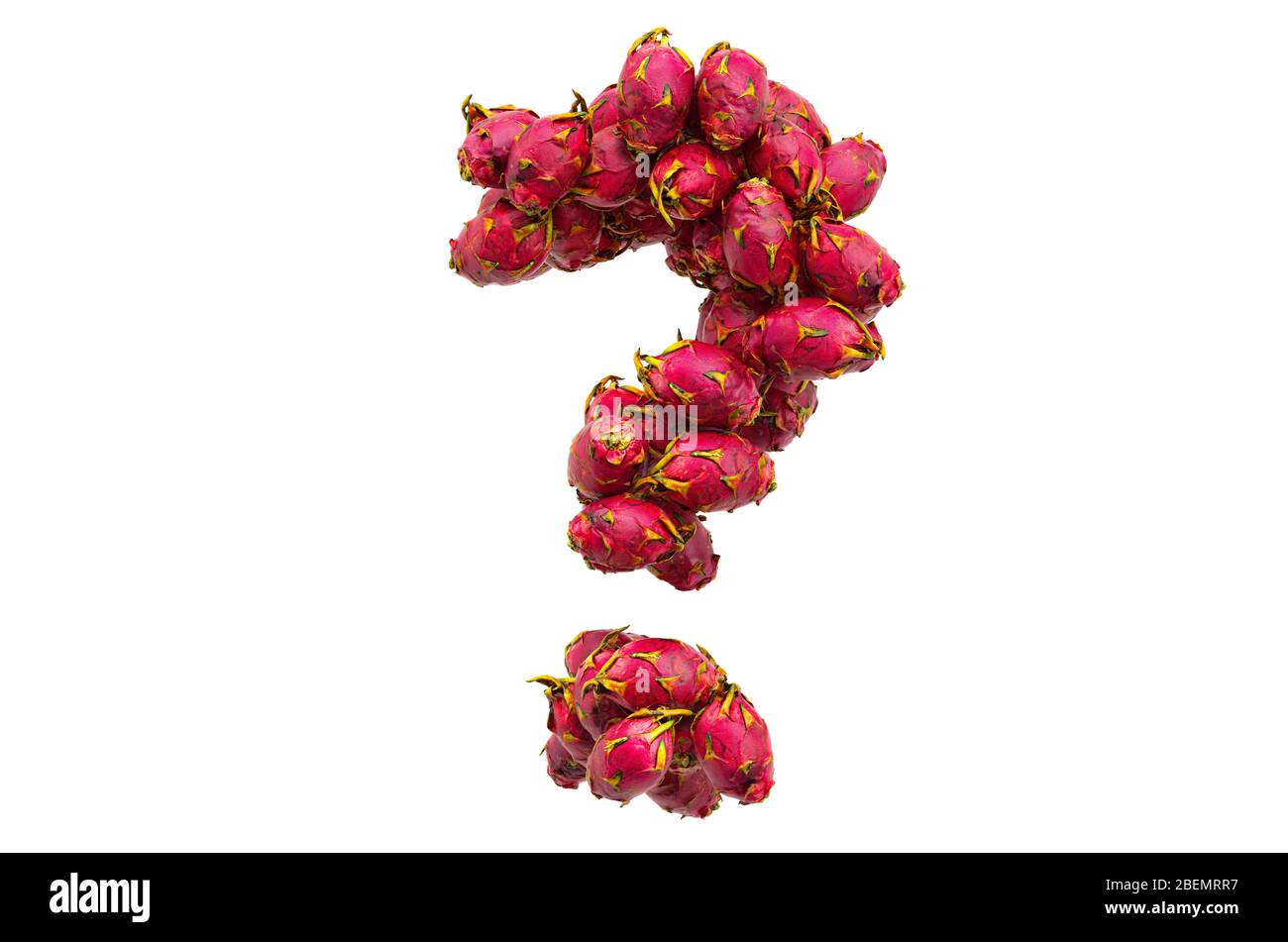Question mark from dragon fruits. 3D rendering isolated on white ...