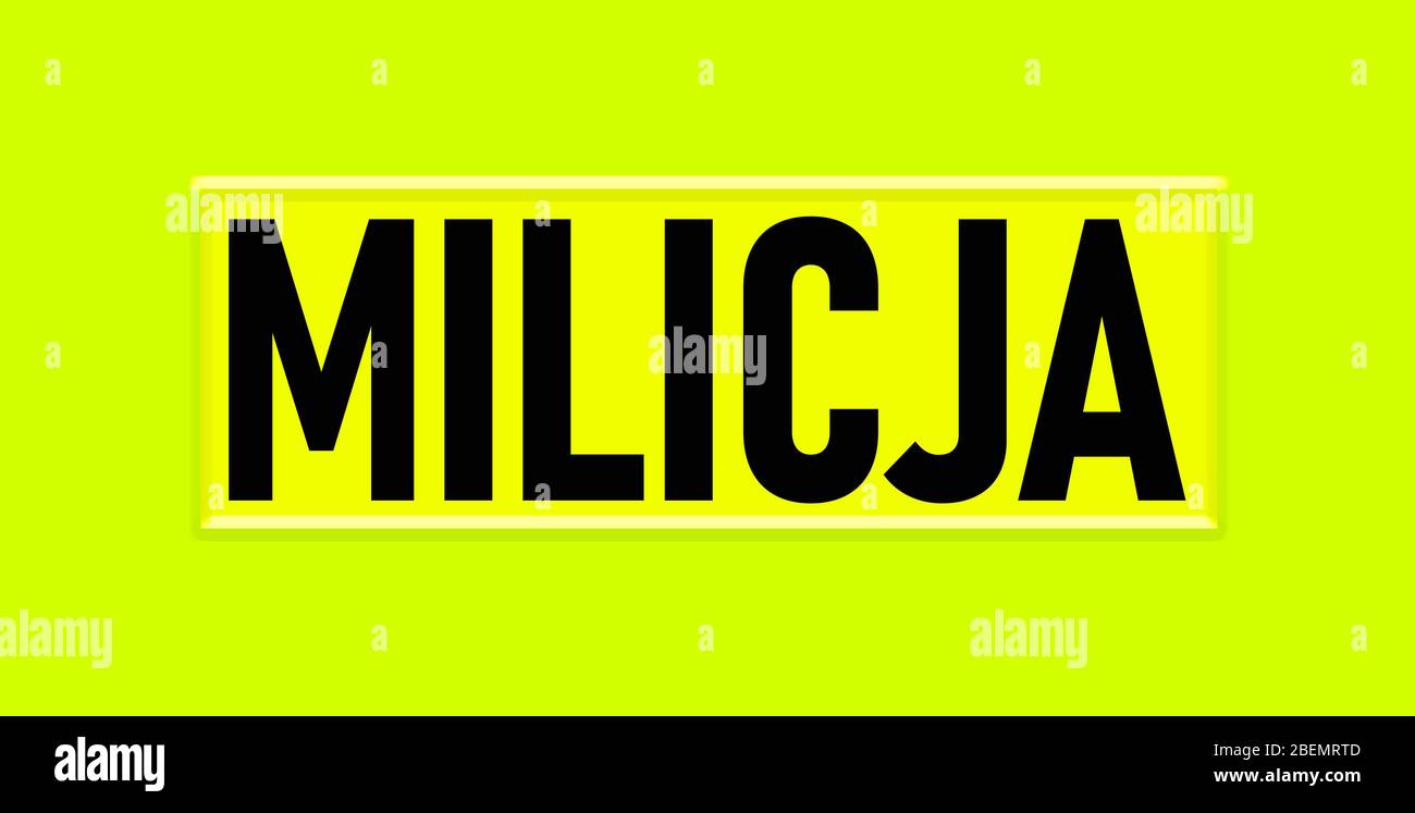 Milicja logo concept, black text placed on a bright green - yellow ...