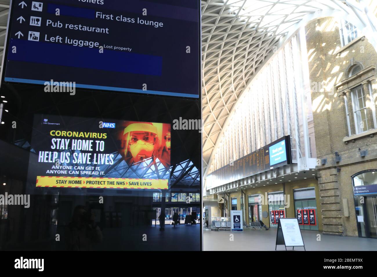A deserted Kings Cross station during the coronavirus pandemic lockdown ...