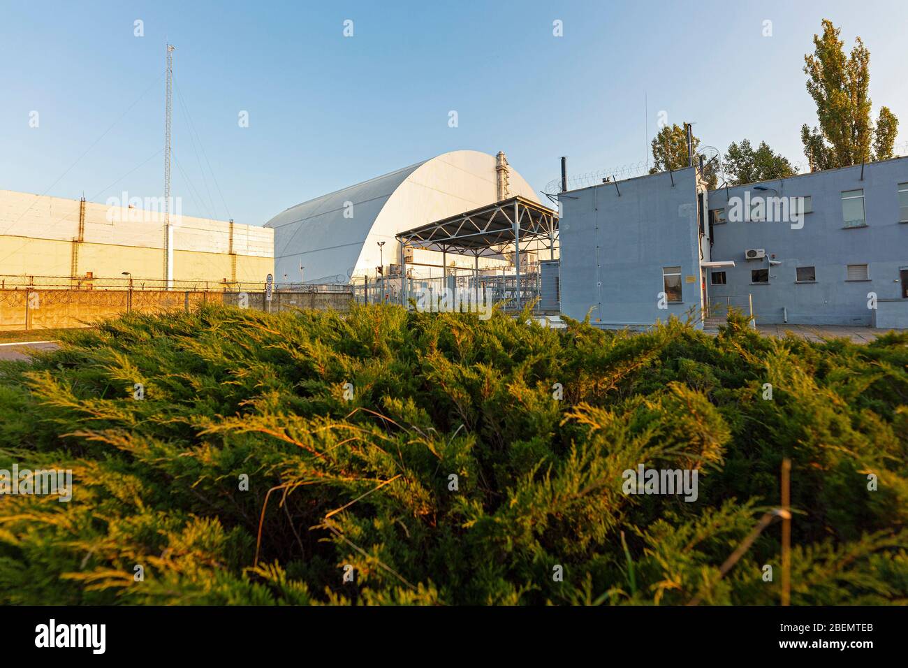 The October 17, 2019, a view on the huge secure dome that seals the ...