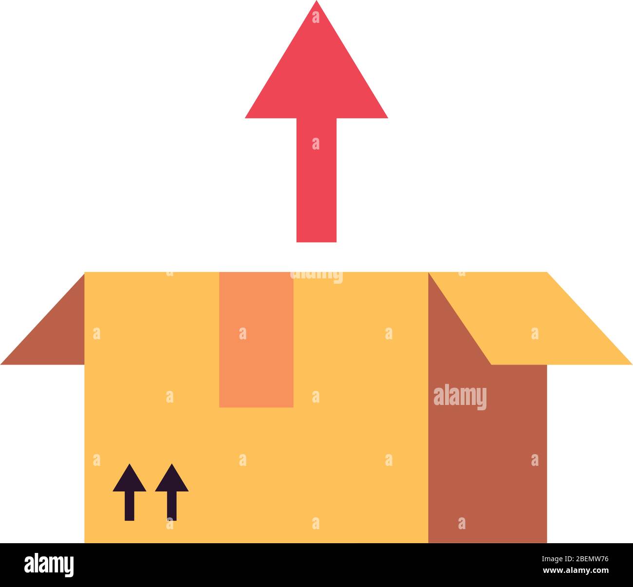 package box with arrow up icon over white background, flat style ...