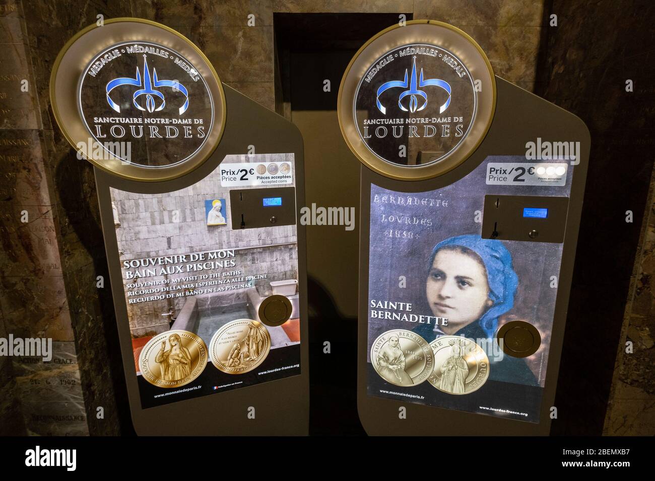 Medal vending machine inside the Basilica of Our Lady of the Rosary in ...