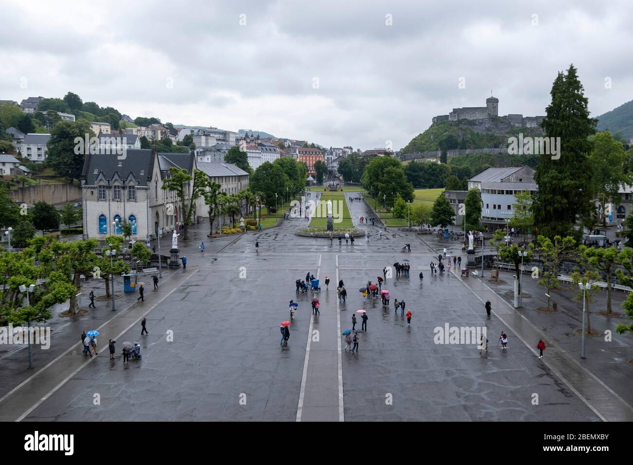 View of the Rosary Square in front of the Basilica of Our Lady of the ...