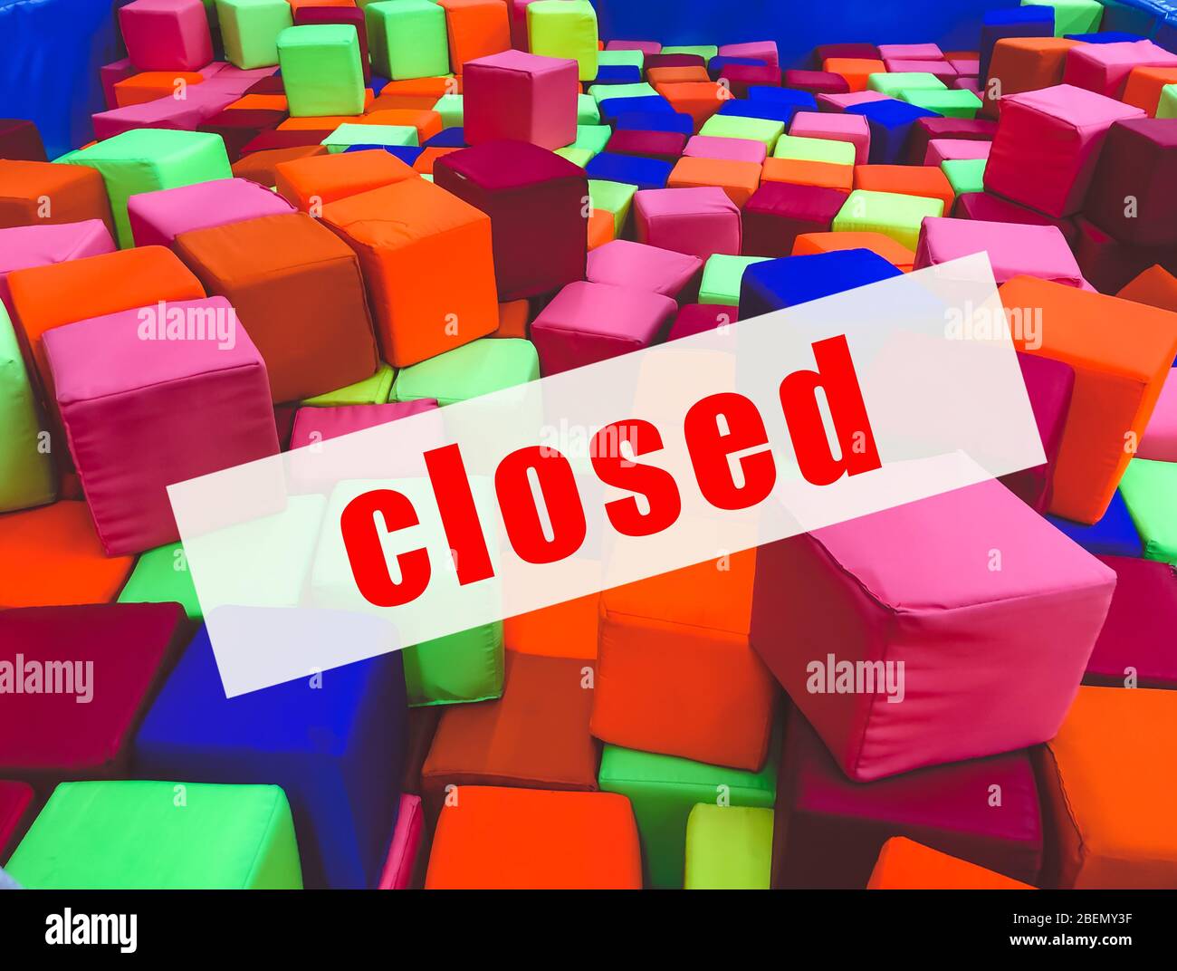 A warning sign that entertainment centers are closed Stock Photo - Alamy