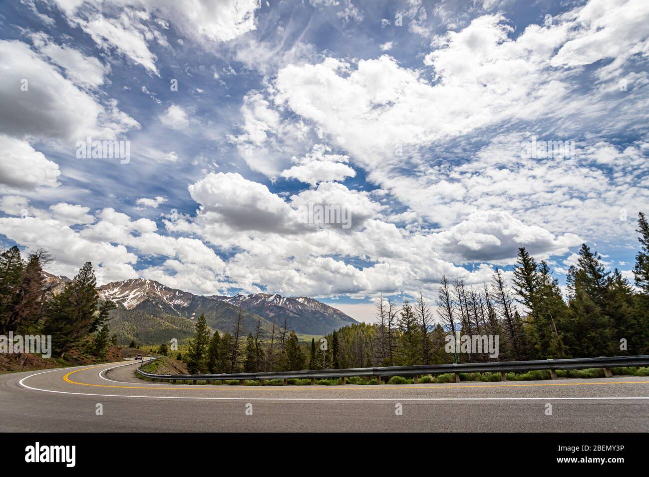 Idaho State Route 75 winds its way northbound through the Sawtooth ...