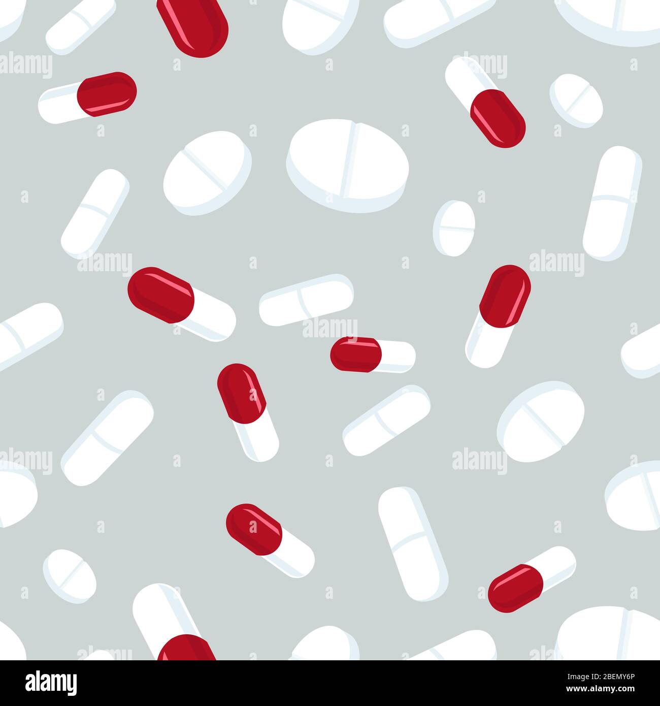 Red and white pills seamless pattern. Medicine background, abstract ...