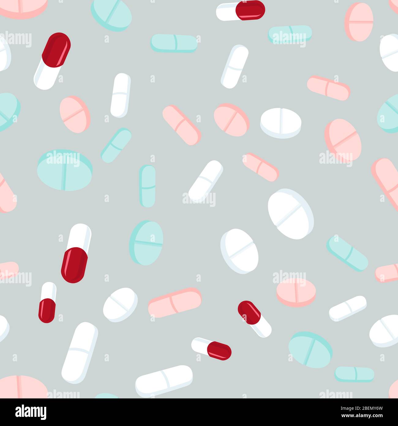 Colorful pills seamless pattern. Medicine background, abstract capsules ...