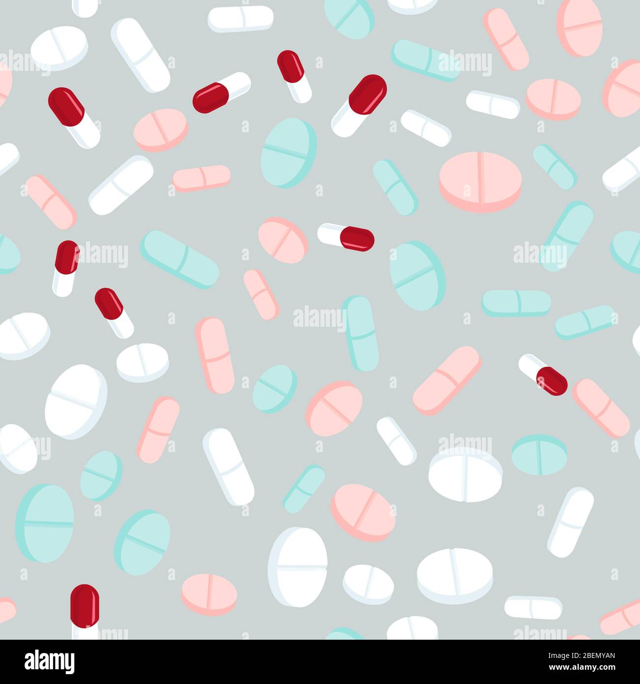 Colorful pills seamless pattern. Medicine background, abstract capsules ...