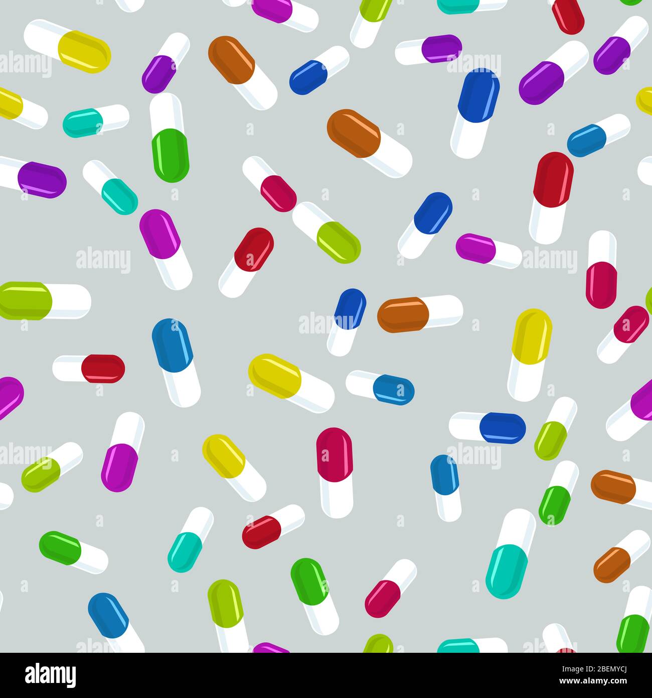 Colorful pills seamless pattern. Medicine background, abstract capsules ...