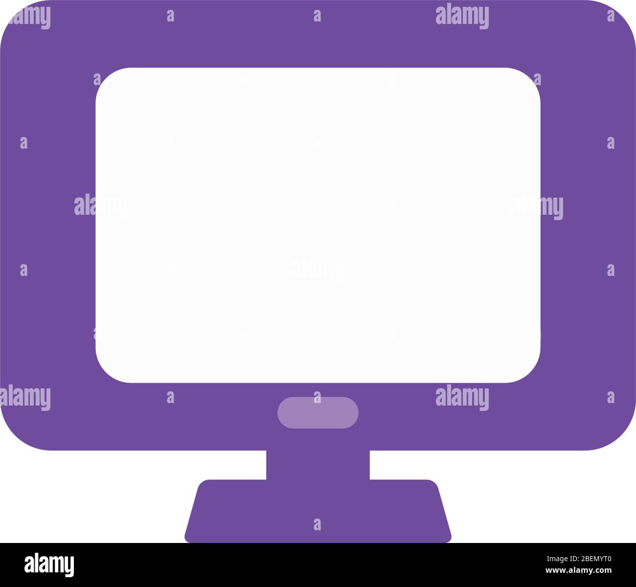 computer monitor icon over white background, flat style, vector ...
