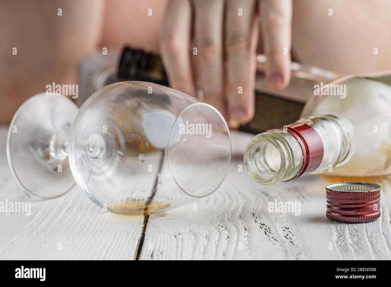 desperate man falls into depression and becomes alcoholic and miserable ...