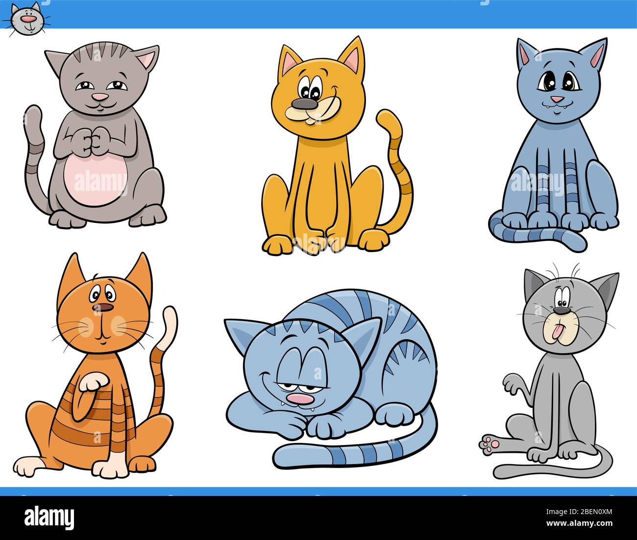 Cartoon Illustration of Funny Cats and Kittens Animal Comic Characters ...