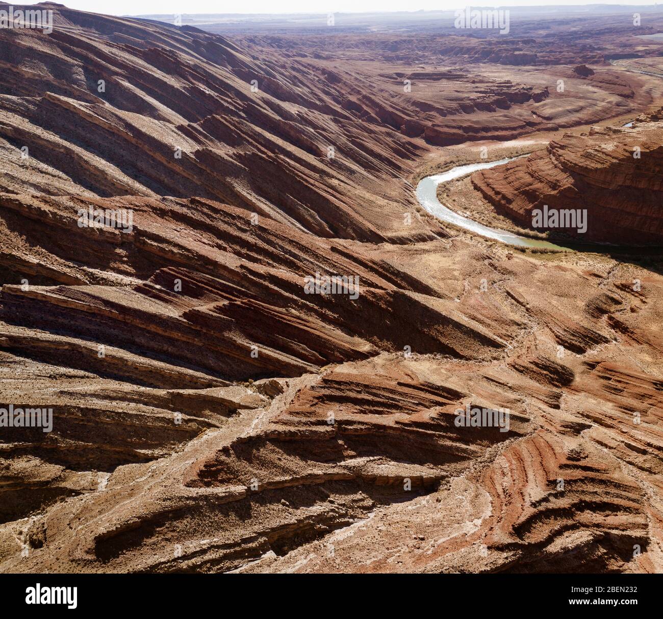 The Raplee Anticline, unique Geology aerial in southern Utah Stock ...