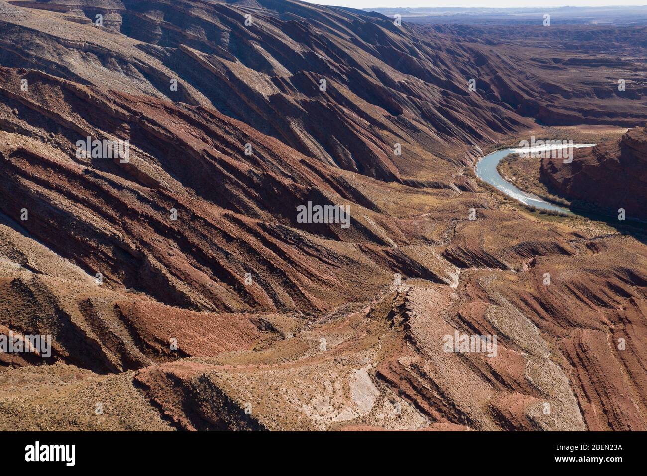 The Raplee Anticline, unique Geology aerial in southern Utah Stock ...
