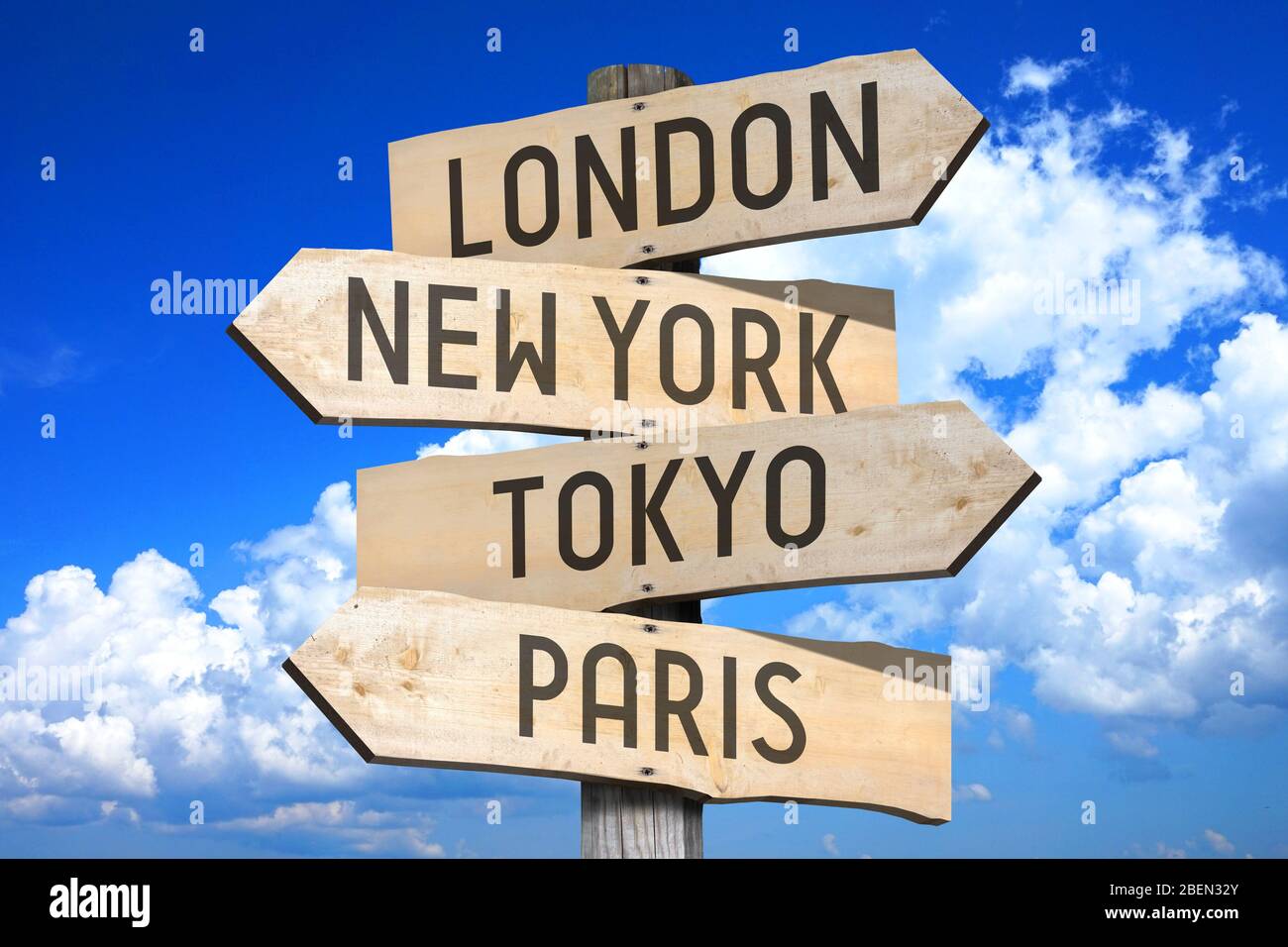 London paris new york signpost hi-res stock photography and images - Alamy