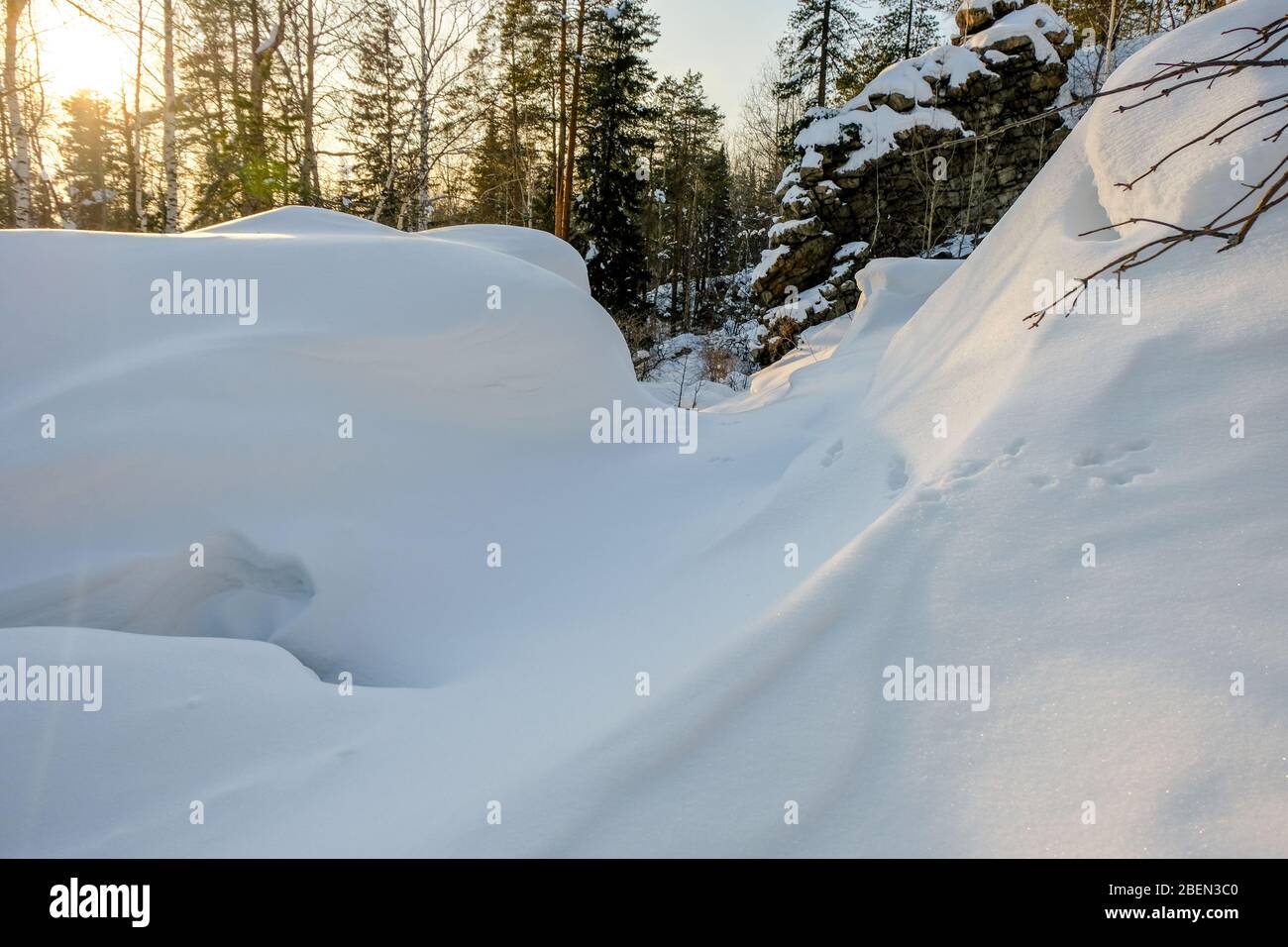 Winter Ural landscape. Forest horizons Stock Photo - Alamy