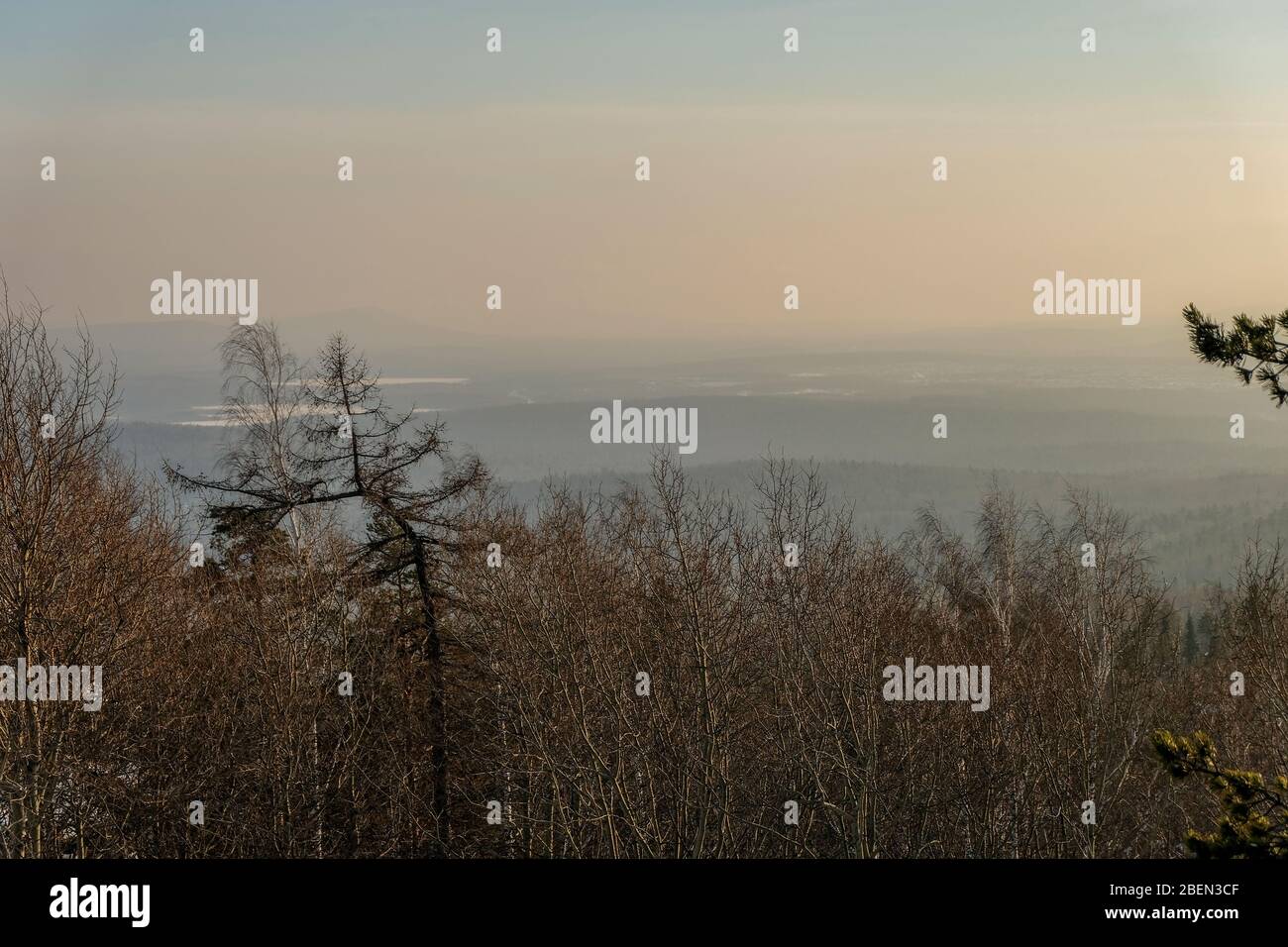 Winter Ural landscape. Forest horizons Stock Photo - Alamy
