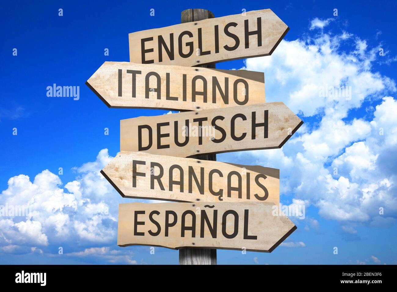 English spanish road sign hi-res stock photography and images - Alamy