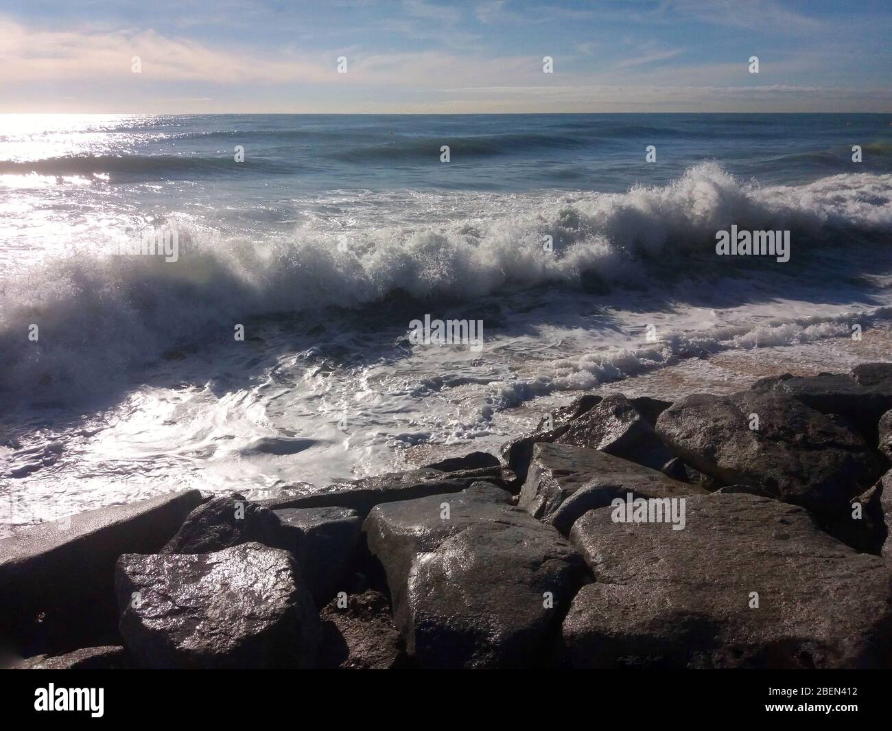 Spiritual background for meditation with Seascape Stock Photo - Alamy