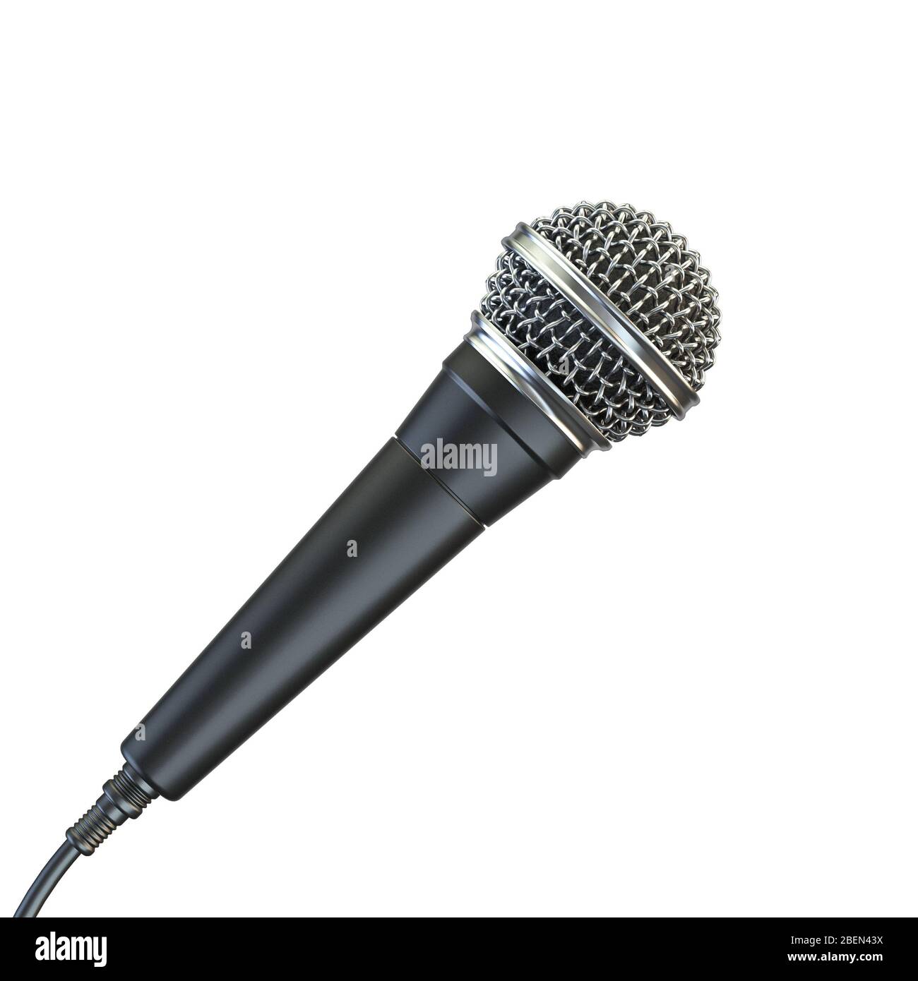 Microphone 3D render illustration isolated on white background Stock ...